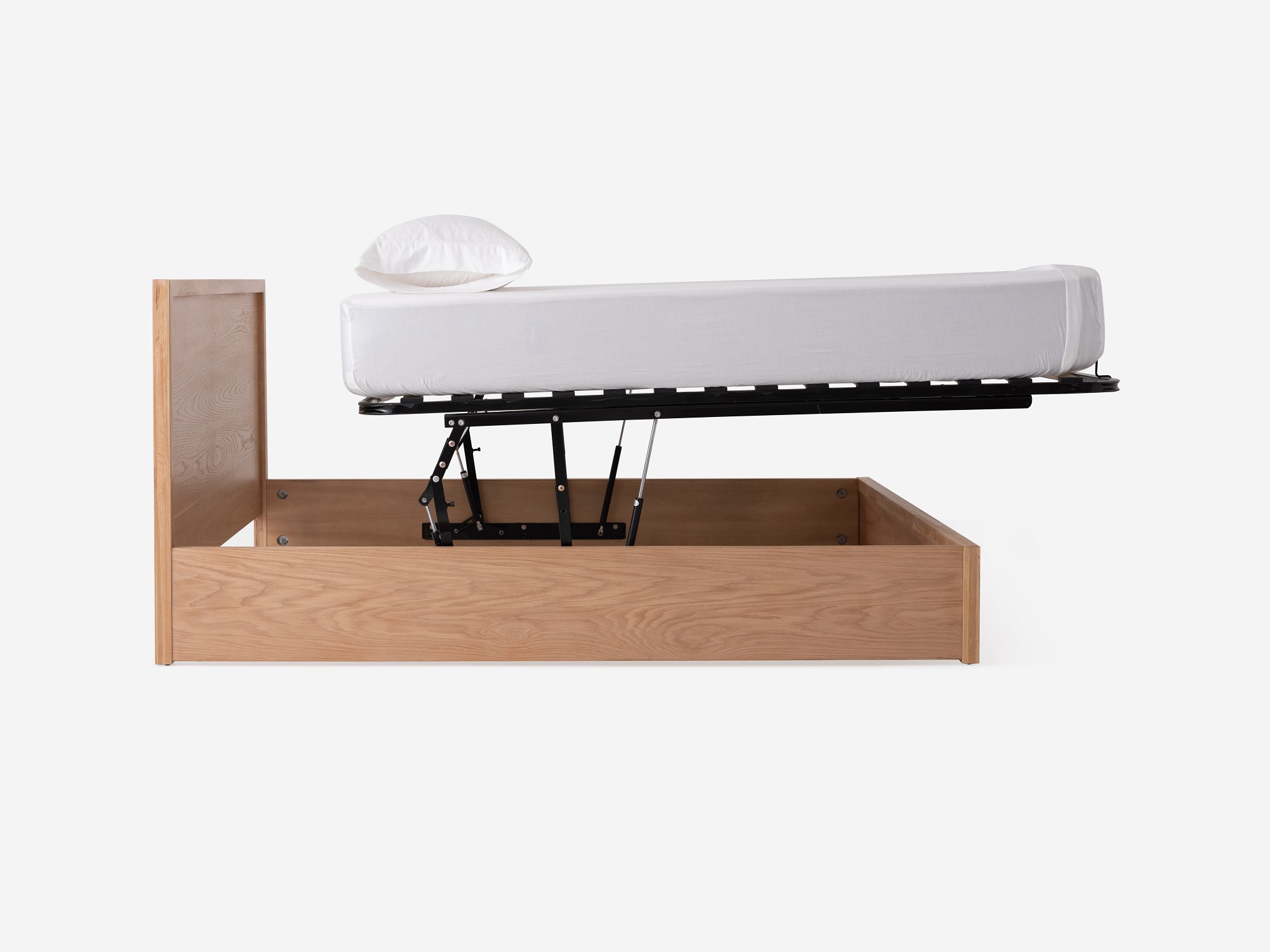 EQ3's Marcel Lift Bed | Walnut or Oak Modern Storage Bed